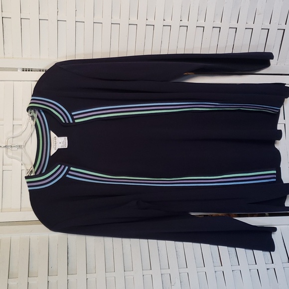 Misook | Sweaters | Misook Navy Blue Open Cardigan With Colors Trim 0 ...